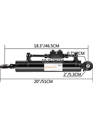 VEVOR Double Acting Hydraulic Cylinder 2'' Bore, Top Link Hydraulic ...