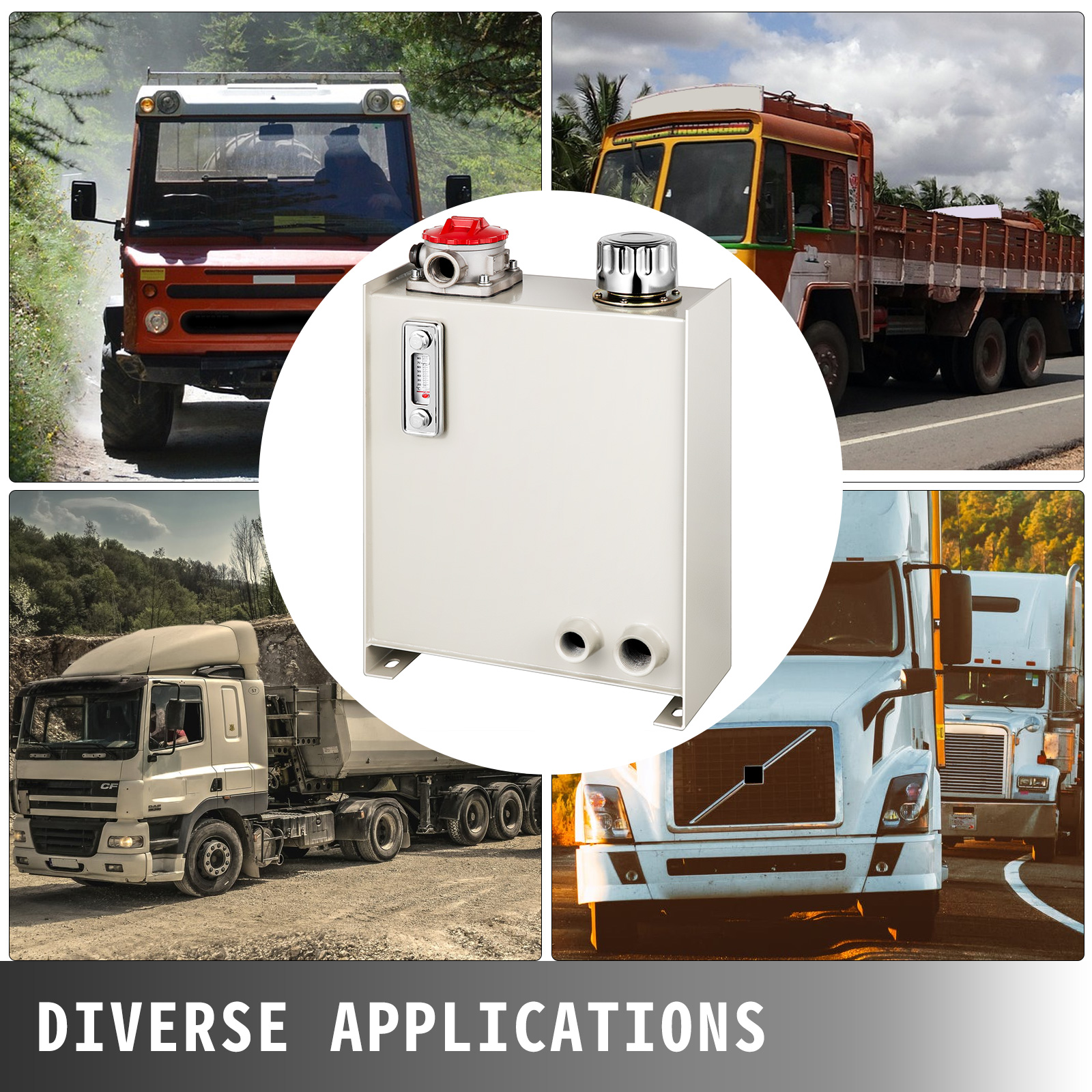 Hydraulic Oil Tank Fuel Tank 15l/ 3gal Hydraulic Reservoir With Gauge ...