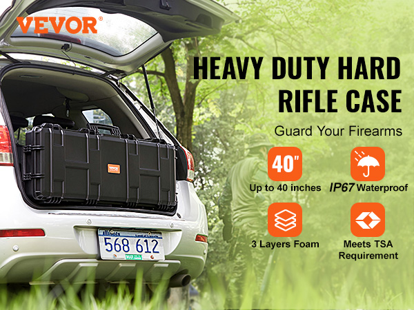 VEVOR Tactical Range Case, Outdoor Tactical Hard Case with 3 Layers ...