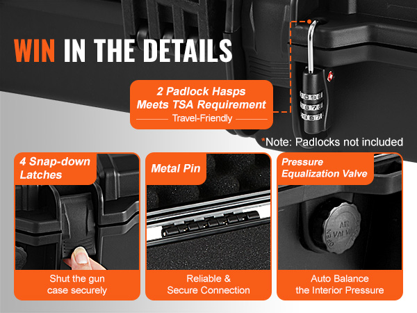 VEVOR Tactical Range Case, Outdoor Tactical Hard Case with 3 Layers ...