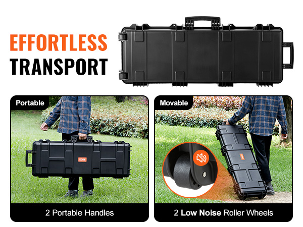 VEVOR Tactical Range Case, Outdoor Tactical Hard Case with 3 Layers ...