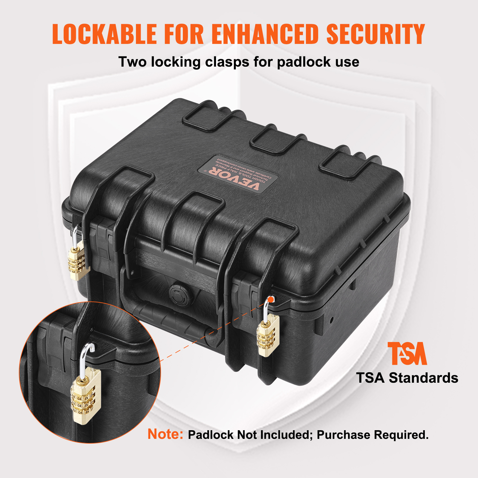 VEVOR Hard Pistol Cases with Pre-cut PU Foam/lining Lockable for 1/2/5 ...