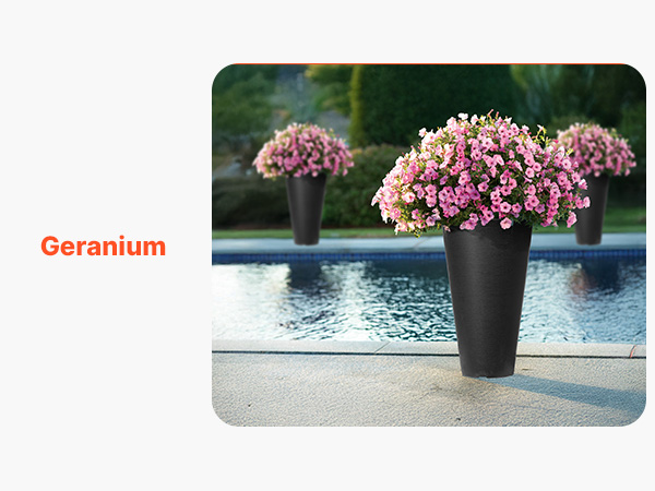 Tall Planter Set of 2 Round Tapered Plant Pots 24 in for Outdoor Indoor ...