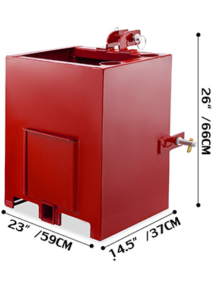 VEVOR Ballast Box 8000 lbs Capacity for 3 Point Category 1 Tractor ...