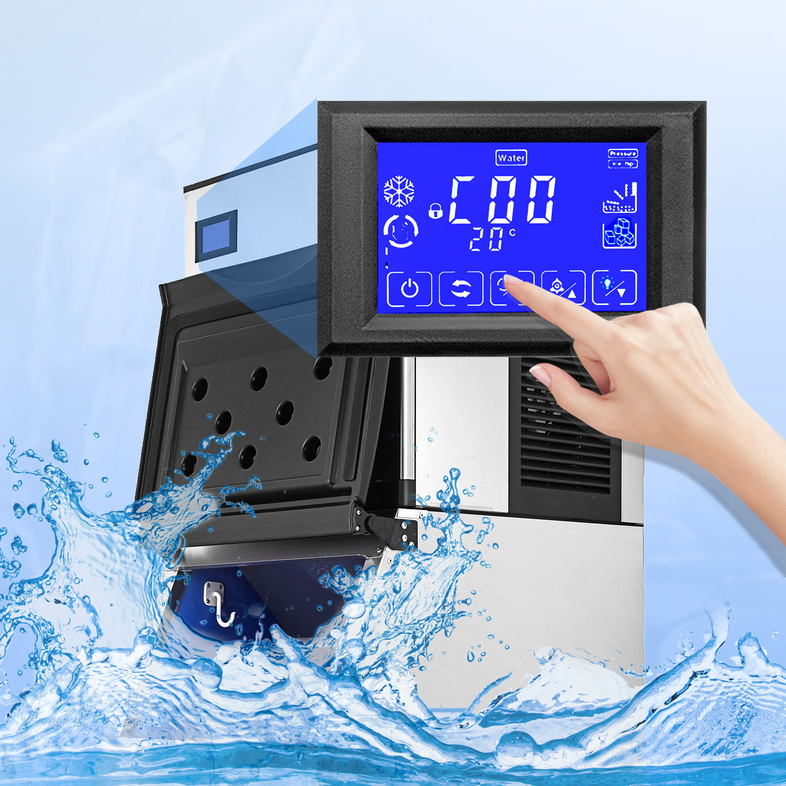 Commercial Ice Maker, Industrial Ice Machine 350 Lbs/24h, Commercial ...