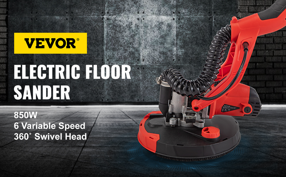 VEVOR Drywall Sander 850W, Variable Speed Dual-Head Sander 800-1750RPM ...