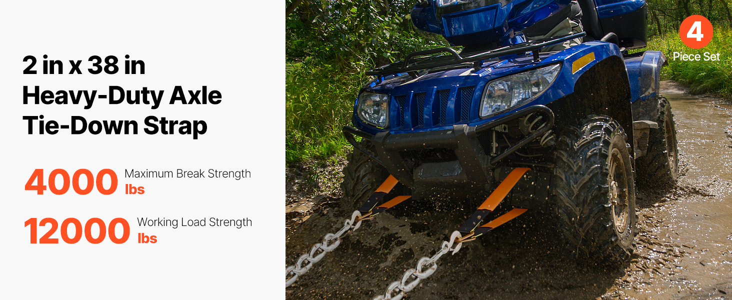 Axle Straps Axle Tie Down Straps D Ring 2 in x 3.2 ft for Trailer Truck ...