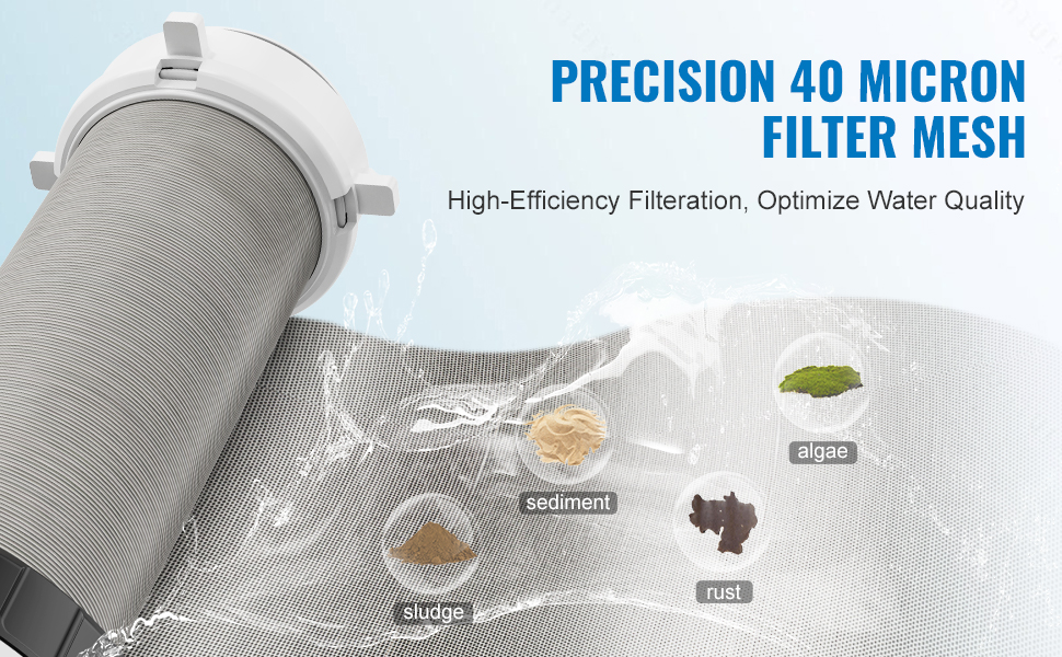 VEVOR Spin Down Filter, 40 Micron Whole House Sediment Filter for Well ...