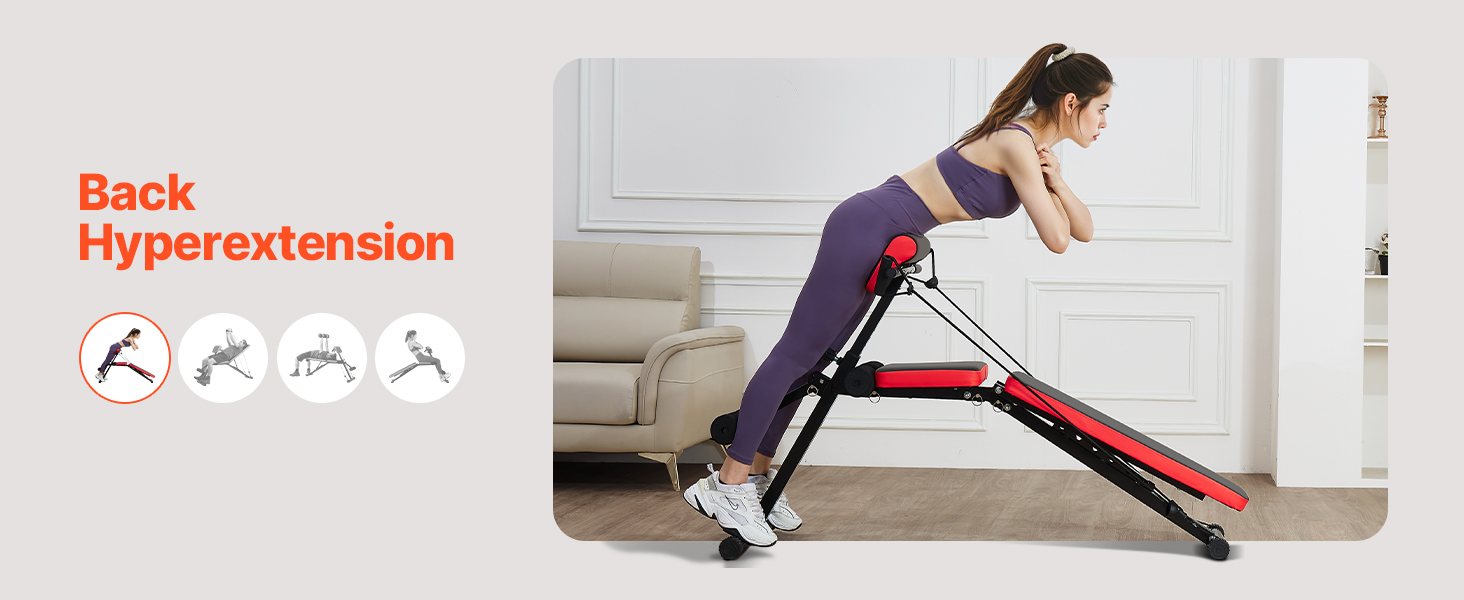 Roman Chair Back Extension Hyperextension Bench Adjustable Foldable ...