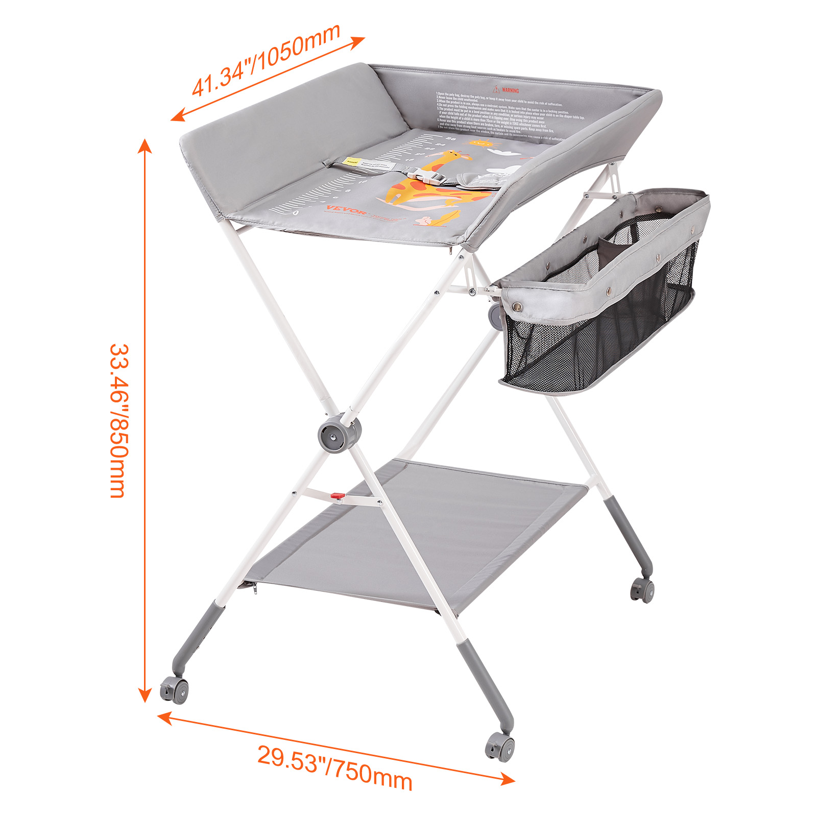 VEVOR Baby Changing Table, Folding Diaper Changing Station with ...