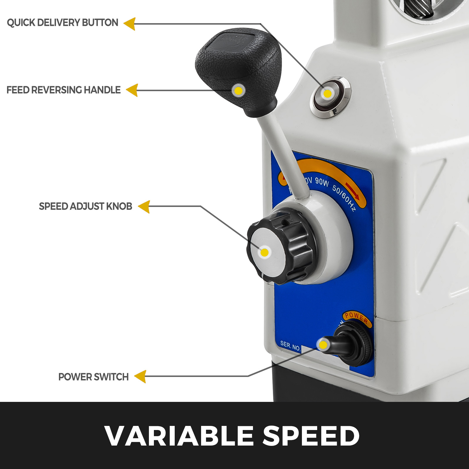 Power Feed Y-Axis 135Lbs 200RPM Torque for Bridgeport Type Milling ...
