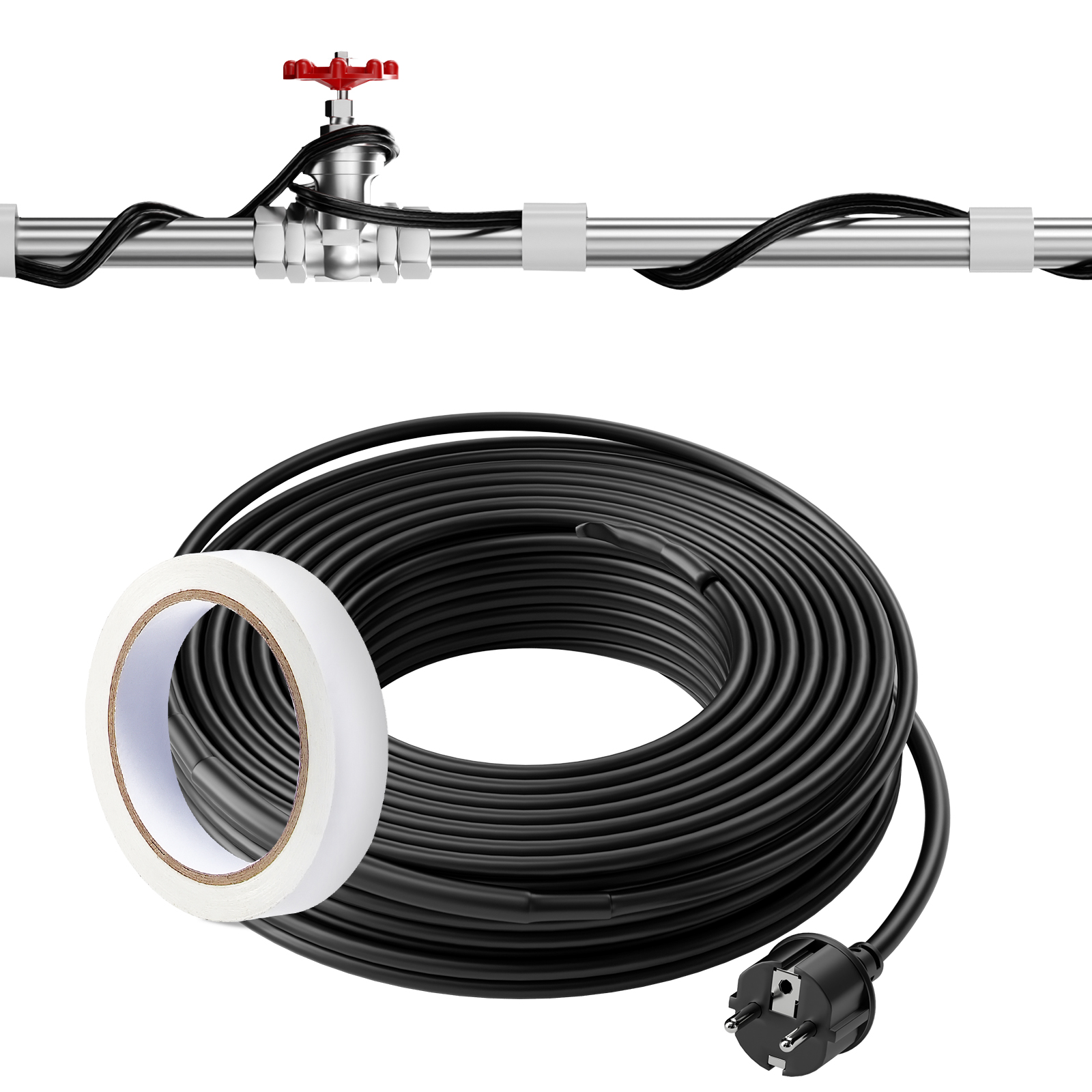 VEVOR Self-Regulating Pipe Heating Cable, 120-feet 5W/ft Heat Tape for ...