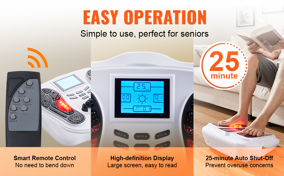 VEVOR Foot Circulation Stimulator EMS & TENS Foot Neuropathy Massager ...