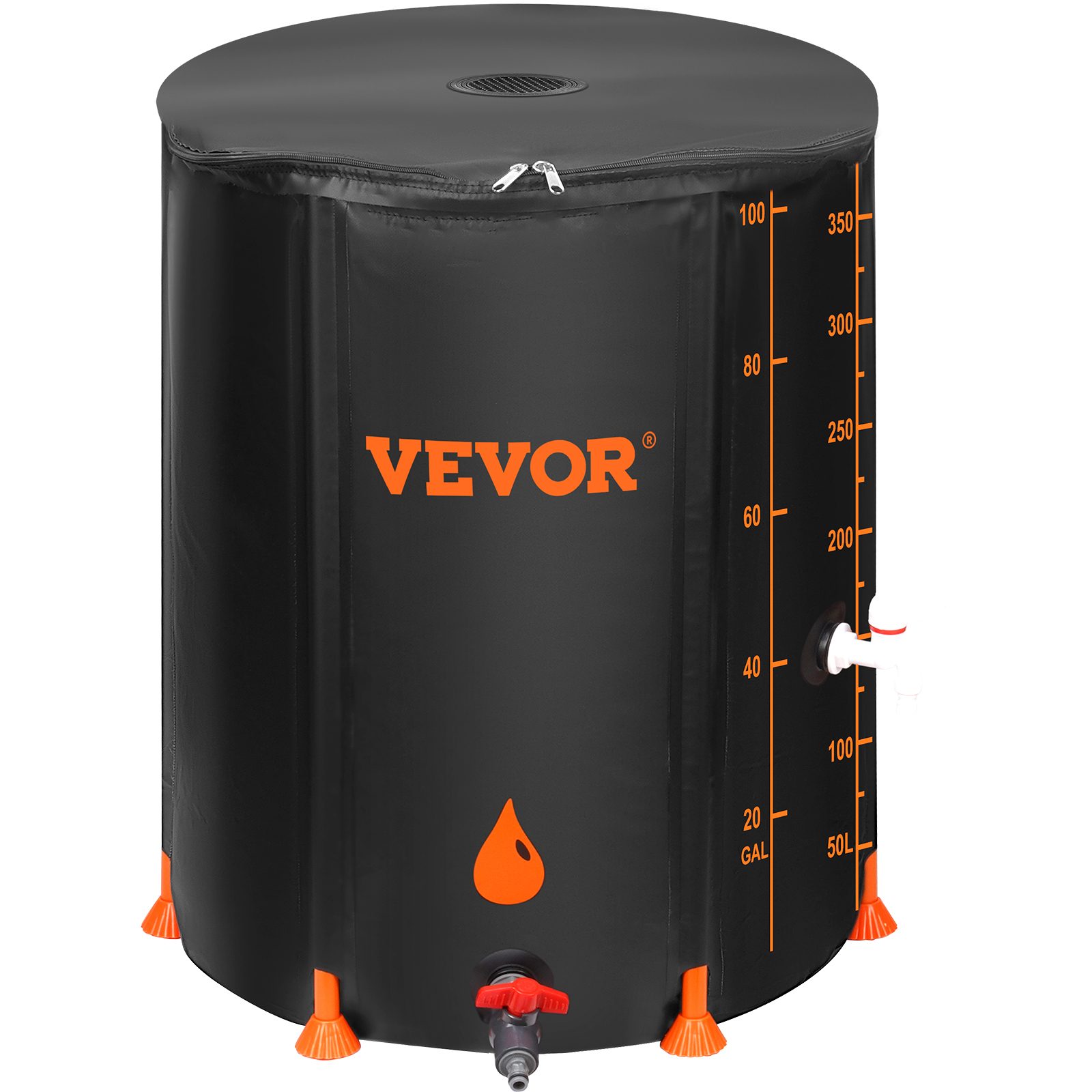 VEVOR Collapsible Rain Barrel 53 100 Gal Water Tank Bladder 63 87 143 ...