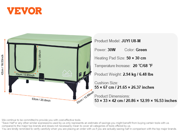 VEVOR Elevated Heated Cat House Cuboid Kitty Shelter with Heated Pad ...