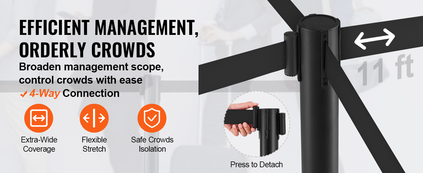 VEVOR Crowd Control Stanchions, 2-Pack Crowd Control Barriers, Carbon ... VEVOR Crowd Control Stanchions, 2-Pack Crowd Control Barriers, Carbon ...