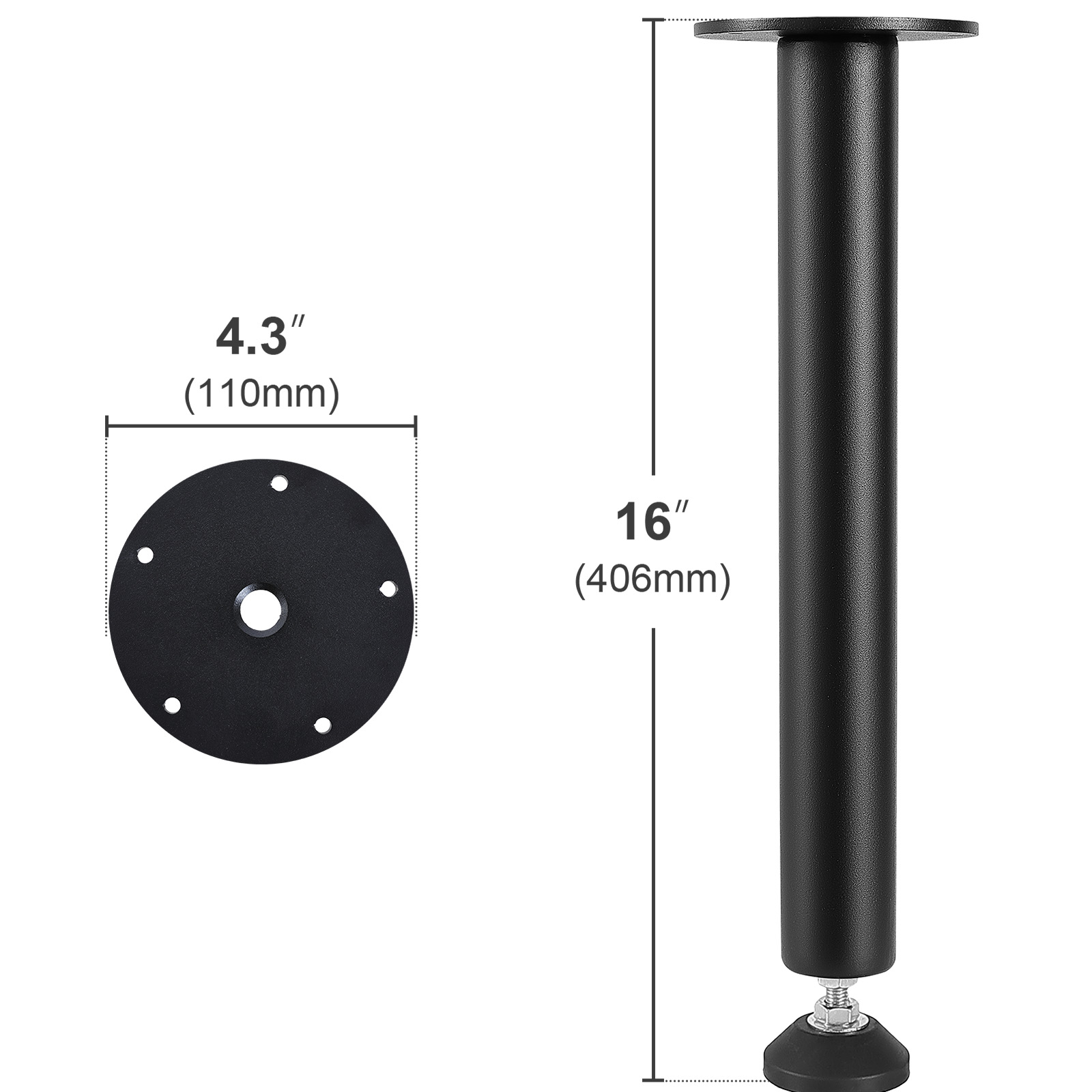 Mophorn 406.4MM Adjustable Desk Legs, Reinforced Steel Heavy Duty ...