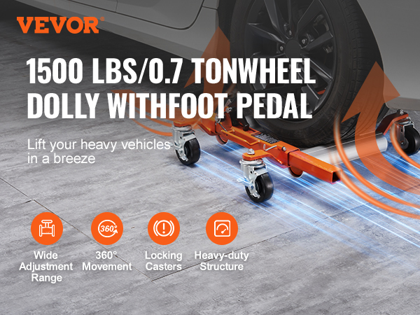 VEVOR Ratcheting Wheel Dolly 1360 kg Auto Truck Vehicle Moving Lift ...