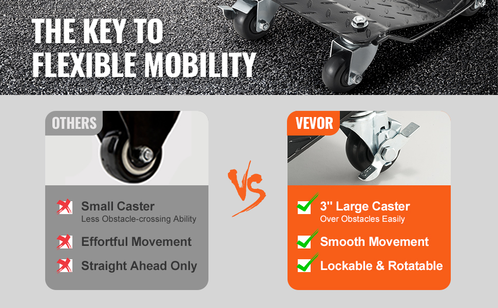 VEVOR Car Dolly Wheel Tire Dolly 4 PCS Heavy Duty Skate Auto Repair ...