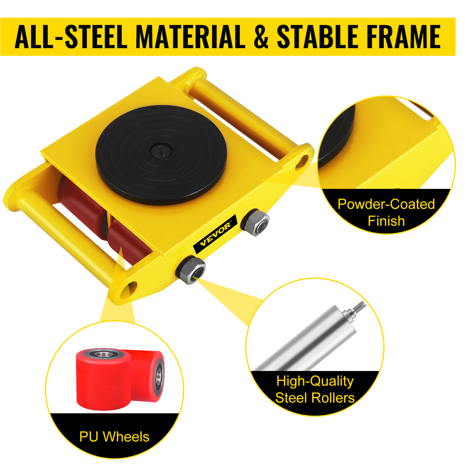 VEVOR Industrial Machinery Mover, 4PCS, 6T/13200lbs Machinery Moving ...