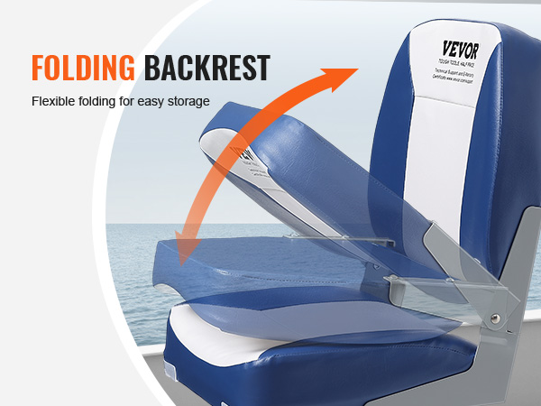 VEVOR Boat Seat Low Back Fold-Down Fishing Boat Chair with Sponge ...