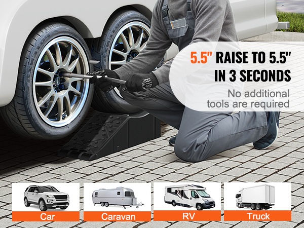 VEVOR Car Plastic Tandem Wheel Change Ramp Caravan Motor Home 20000 lbs ...