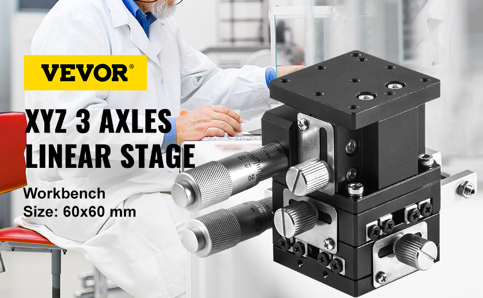 VEVOR XYZ Linear Stage 3 Axles 60 x 60 mm Trimming Platform, Bearing ...