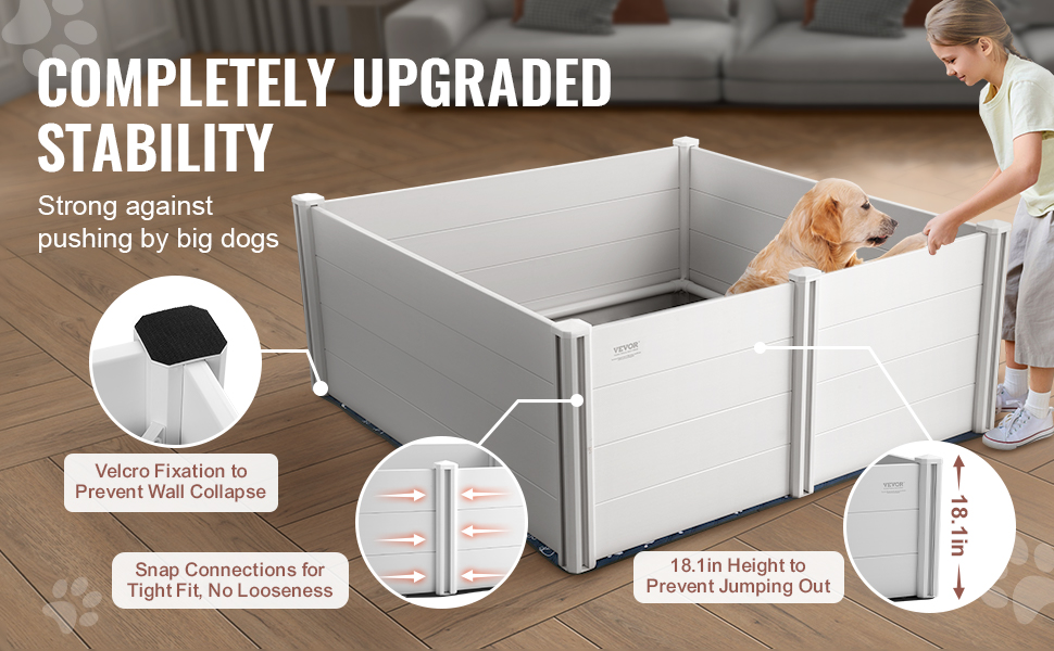 VEVOR Dog Whelping Box 59.8x59.8x24.0in PVC with Rails Pee Pad for Dogs ...