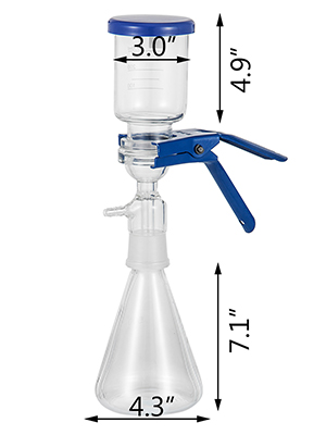 Vevor 500ml Filtration Apparatus Vacuum Lab Filtering Unit With Funnel ...
