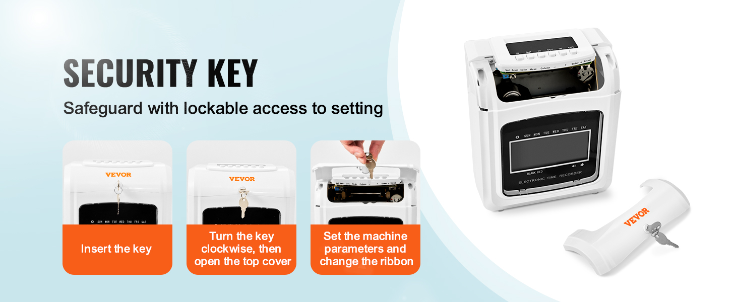 VEVOR Punch Time Clock, Time Tracker Machine for Employees of Small ...