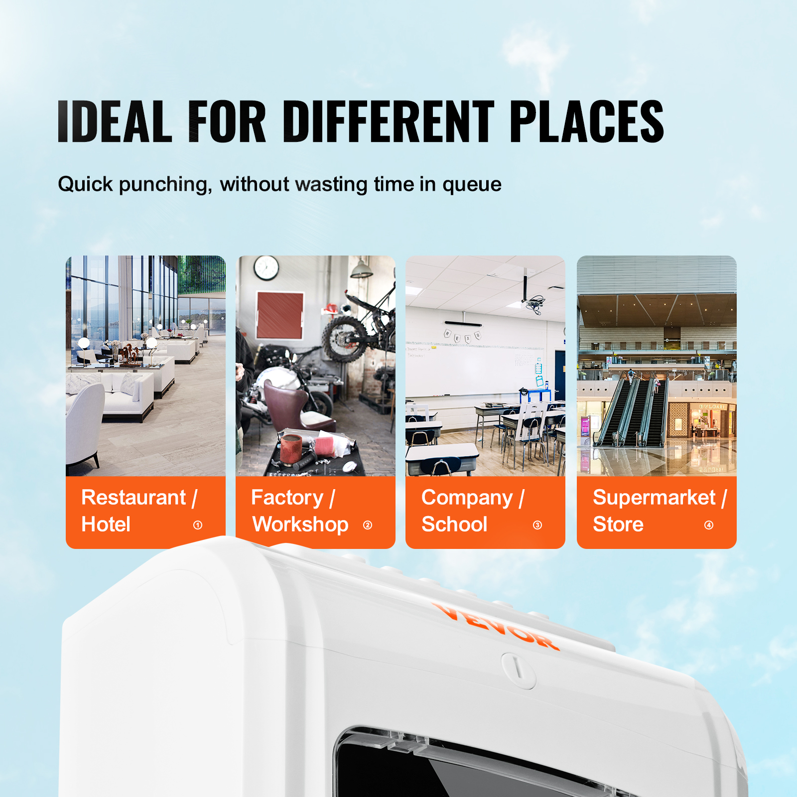 VEVOR Punch Time Clock Time Tracker Machine for Employees With 102 Time Cards | eBay