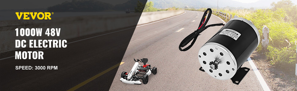 48 Volt 1000 Watt Electric Motor MY1020 48V 1000W 3000RPM Brush Motor ...
