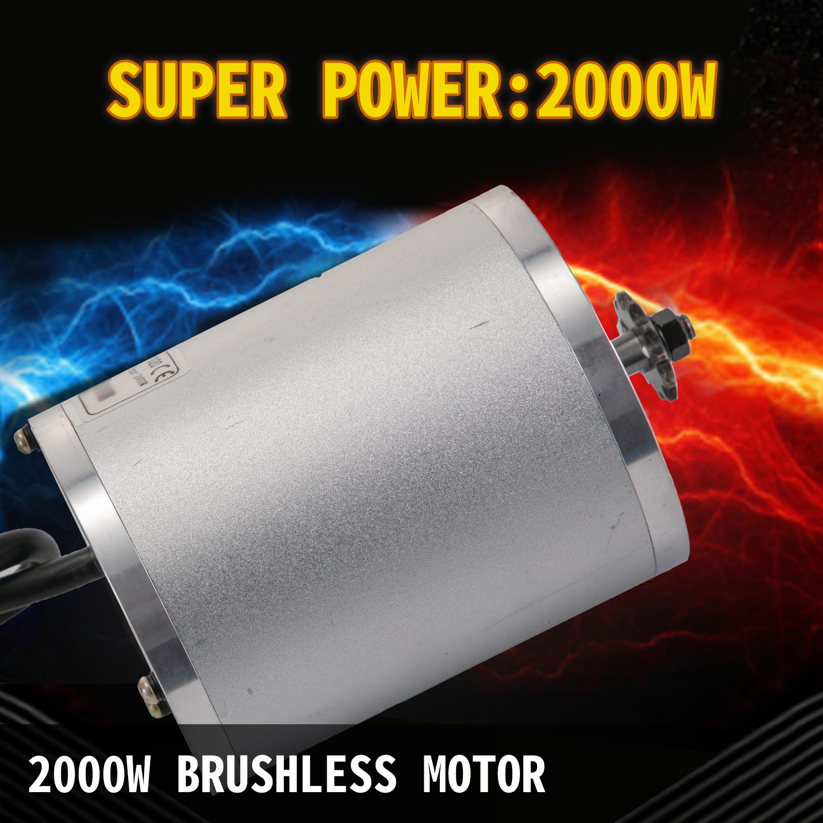 Electric Brushless Motor 48v 2000w Motor Chain Drive For Motor Bicycle ...