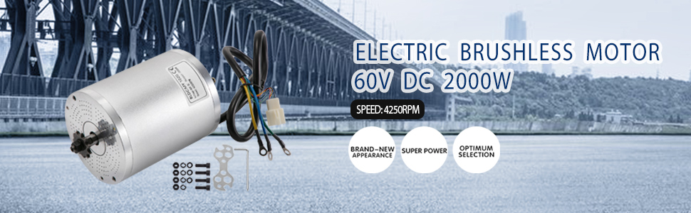 Electric Brushless Motor Dc 60v 2000w Motor Chain Drive For Go Kart ...