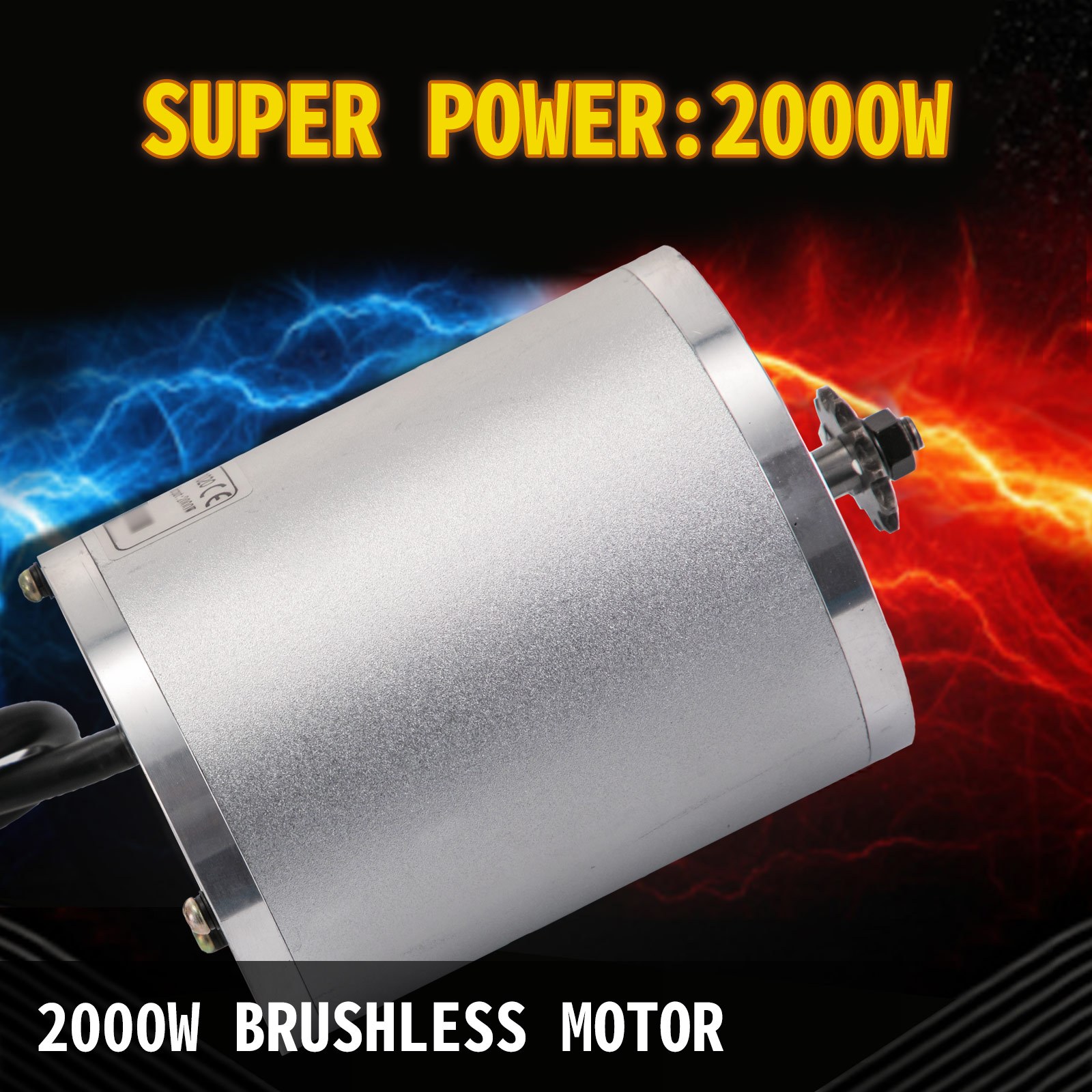 Electric Brushless Motor Dc 60v 2000w Motor Chain Drive For Go Kart ...