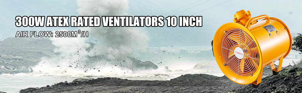 VEVOR Explosion Proof Fan 10 Inch(250mm) Utility Blower Fan 350W 220V ...