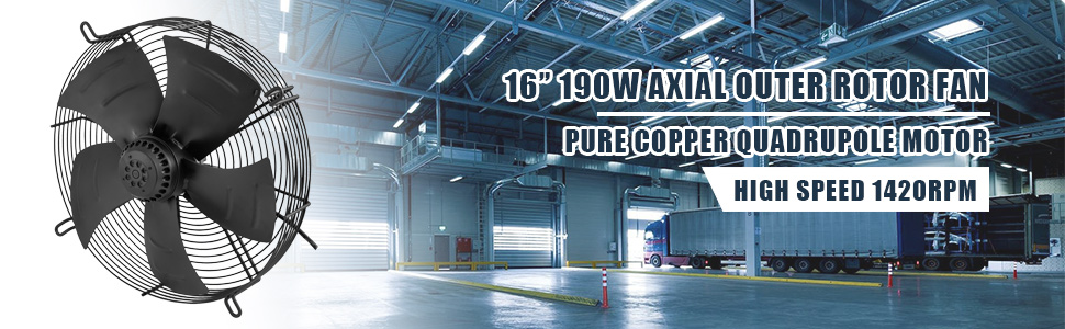 400mm Axial Fan Ventilation Extractor Fan 1ph 4 Pole 220V Industrial ...