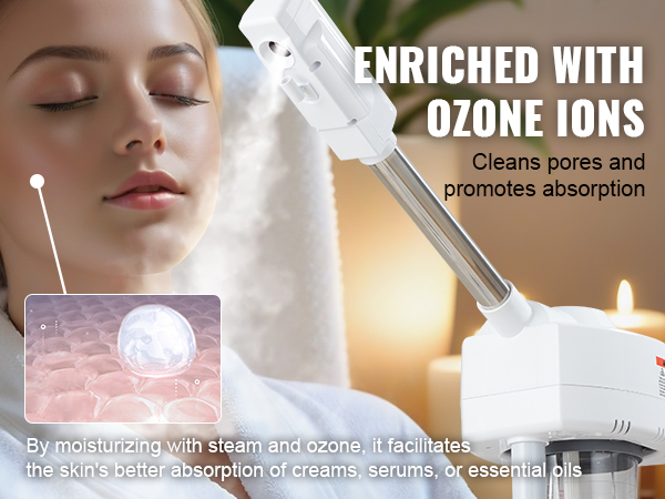 VEVOR Professional Facial Steamer, Ozone Mist Facial Steamer for Esthetician, Nano Ionic Face ...