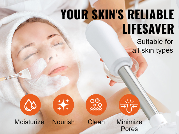 VEVOR Professional Facial Steamer, 3 in 1 Hot/Cold Ozone Mist Facial ...