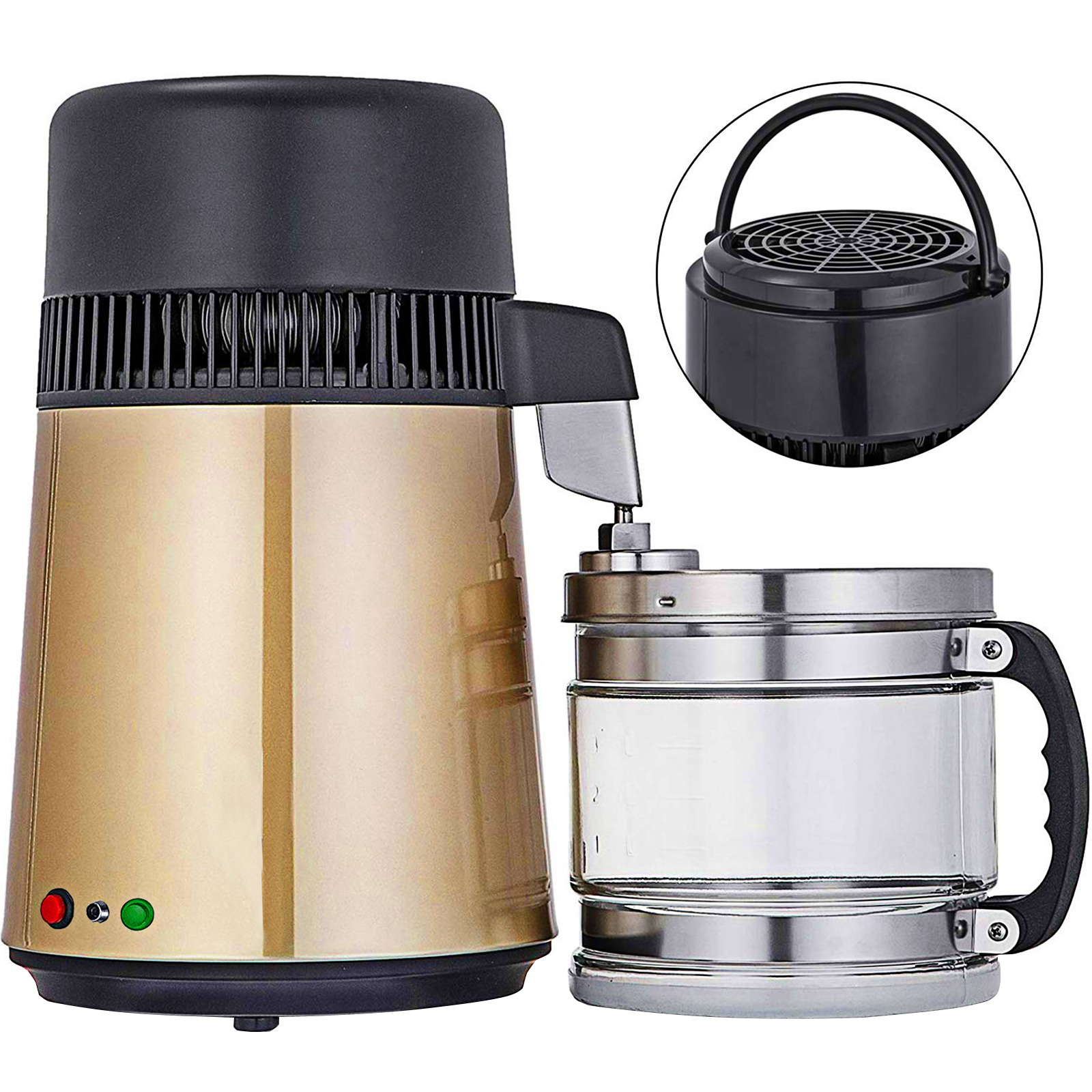 4L Water Distiller Purifier Machine Countertop Stainless Steel Interior ...