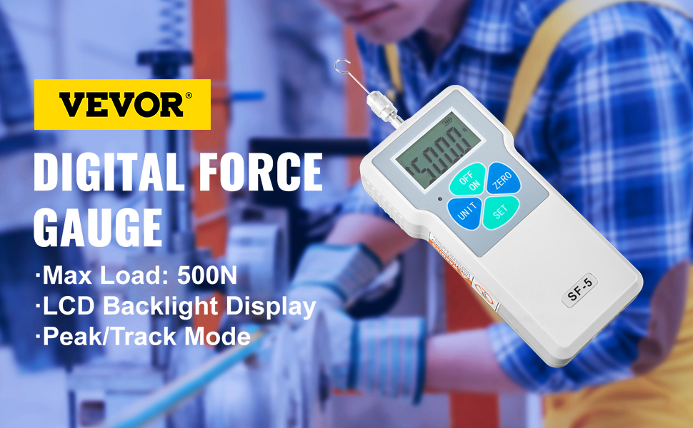 VEVOR Digital Force Gauge 500N/50kgf/110lbf Push Pull Force Gauge w ...