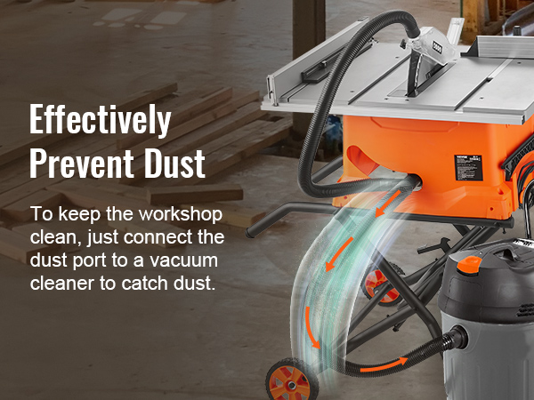 VEVOR 10" Table Saw w/ Stand Electric Cutting Machine 5000RPM 25-in Rip ...