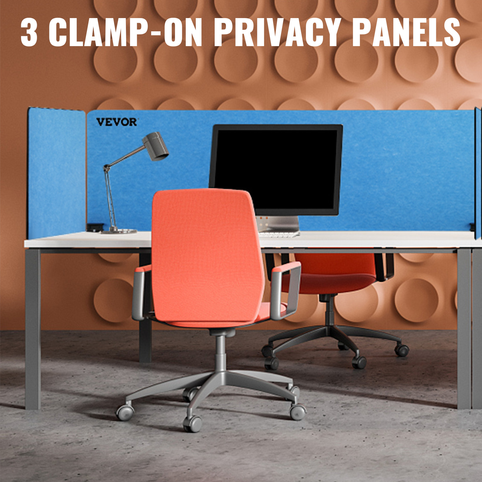Vevor Desk Divider Desk Privacy Panel 48'' 3 Panels Desktop Partition ...