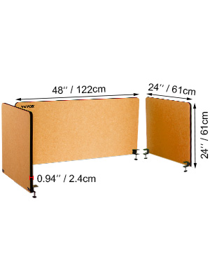 Vevor Desk Divider Desk Privacy Panel 48'' 3 Panels Desktop Partition ...