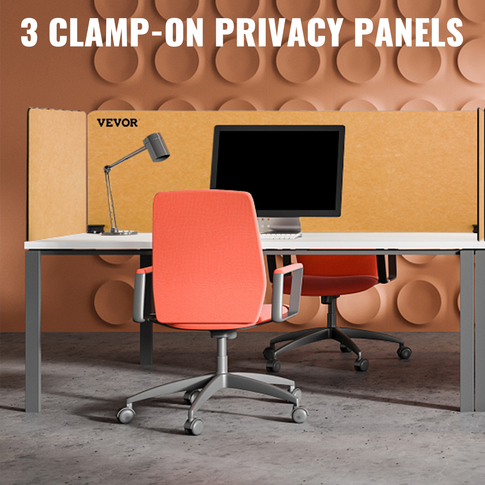 Vevor Desk Divider Desk Privacy Panel 48'' 3 Panels Desktop Partition ...