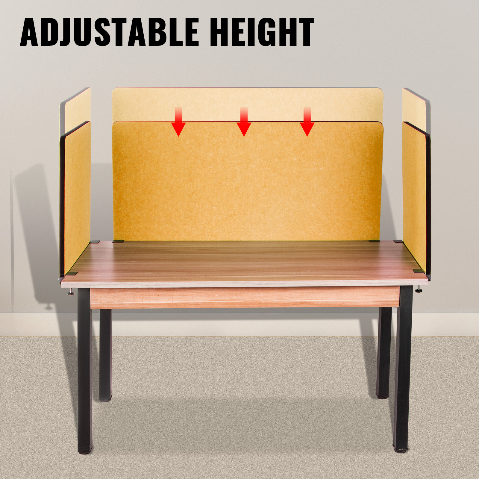 Vevor Desk Divider Desk Privacy Panel 48'' 3 Panels Desktop Partition ...