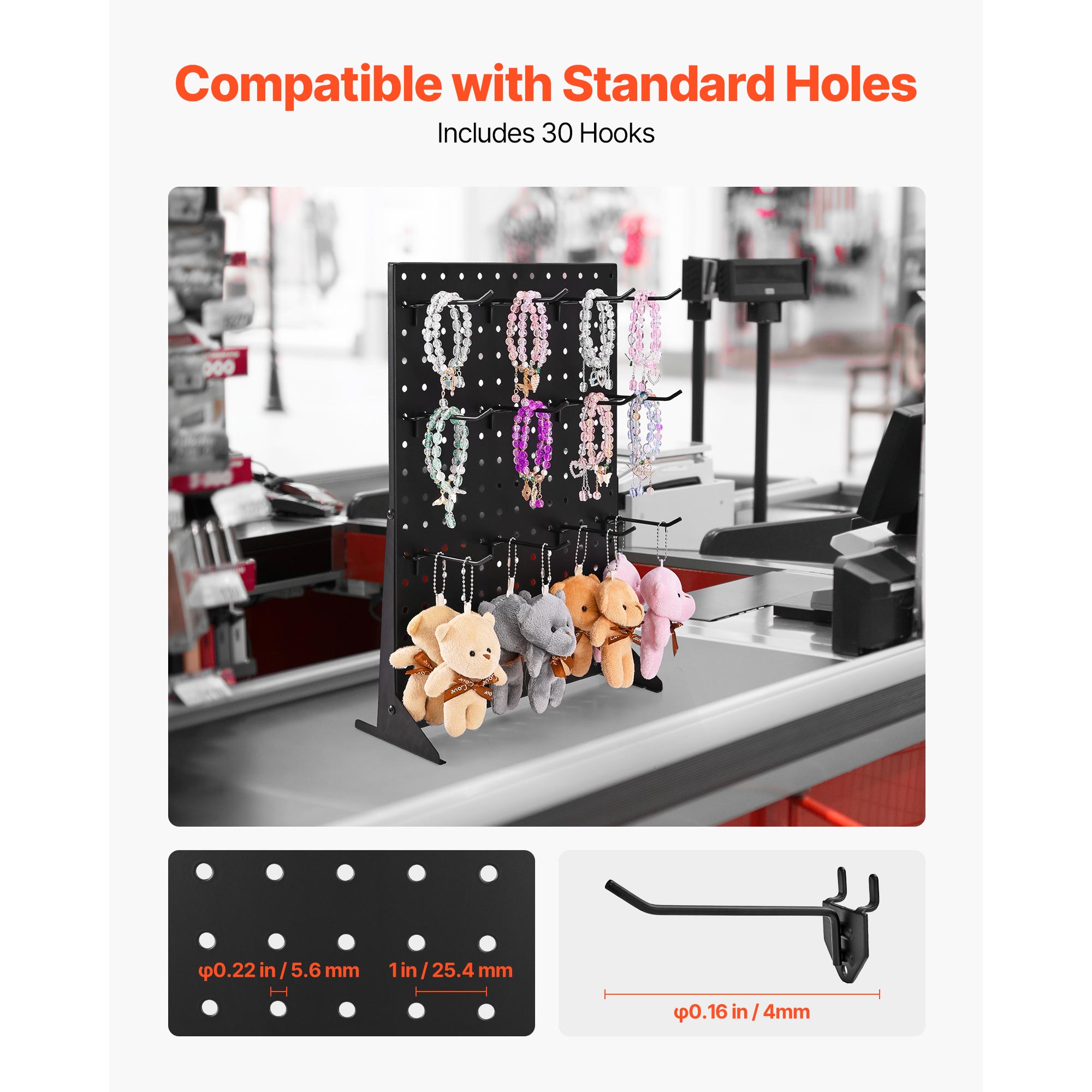 Mophorn Tabletop Pegboard Display Stand, 17 x 13 Inch Pegboard with 30 ...