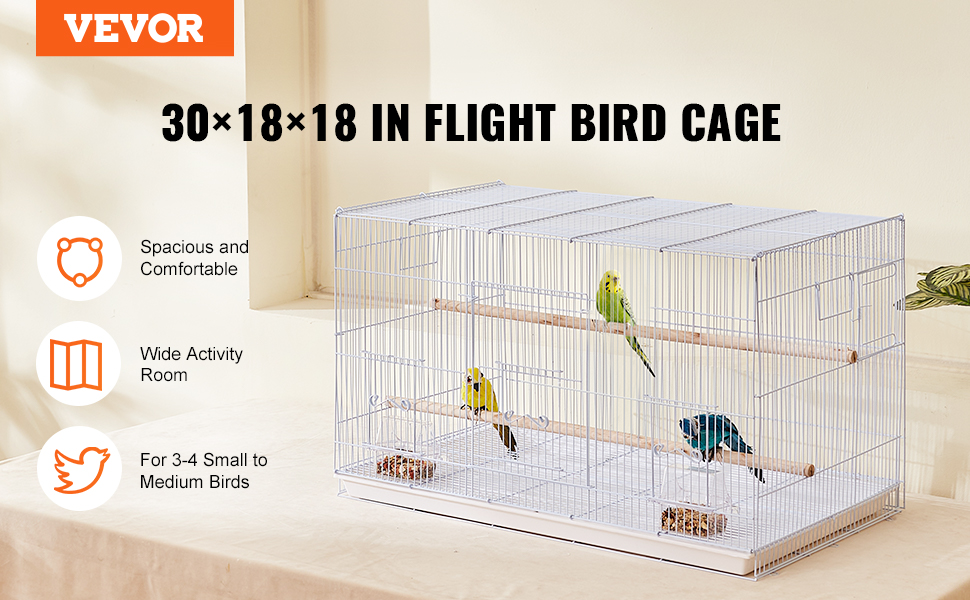 VEVOR Bird Flight Cage 18 in Small Metal Parakeet Cage for Cockatiels ...