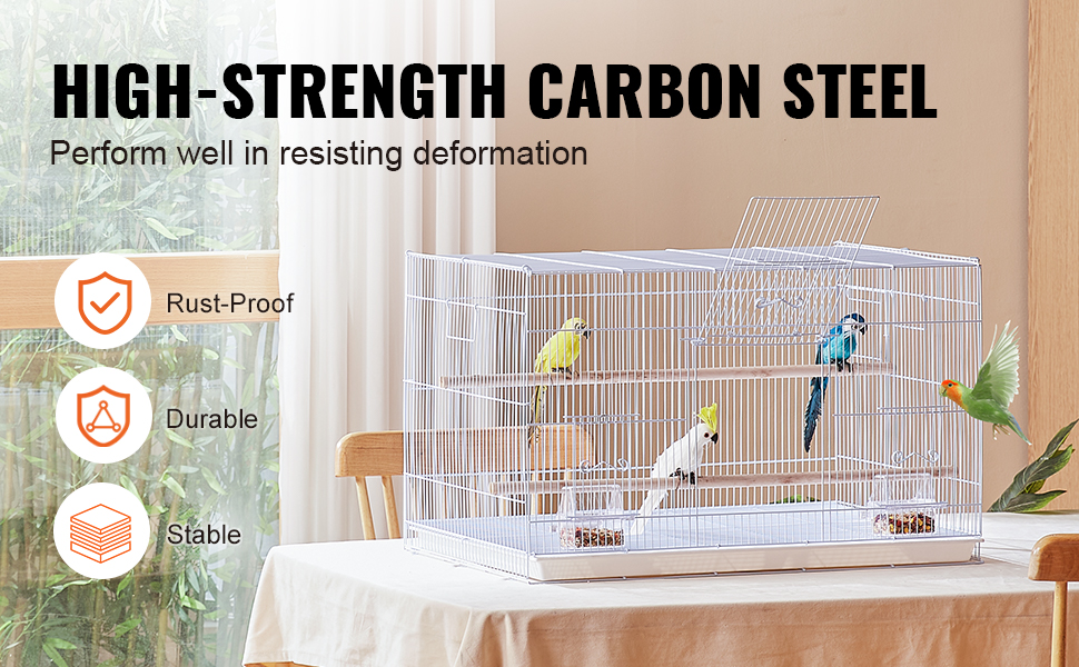 VEVOR Bird Flight Cage 18 in Small Metal Parakeet Cage for Cockatiels ...