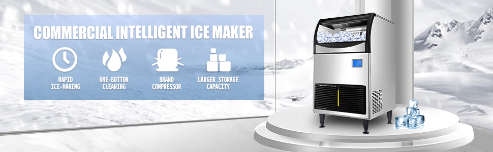VEVOR Commercial Ice Maker Machine, WiFi Control 300LBS/24H 121LBS ...